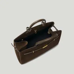 DEMELLIER The Hudson Bag - Mocha Suede & Mocha Smooth
