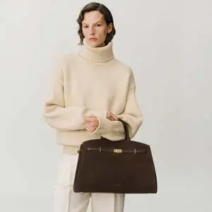 DEMELLIER The Hudson Bag - Mocha Suede & Mocha Smooth