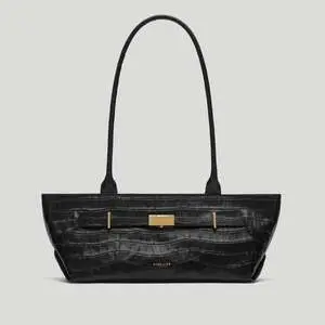 DEMELLIER The New York Shoulder Bag - Black Croc-effect