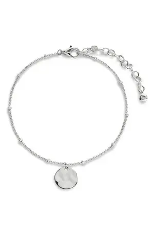 Monica Vinader Siren Muse Hammered Disc Charm Bracelet - Sterling Silver