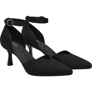 Vivaia Arabella Pointed-toe Kitten Heels With Adjustable Ankle Strap - Black