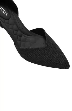 Vivaia Arabella Pointed-toe Kitten Heels With Adjustable Ankle Strap - Black