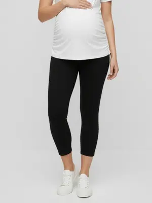 Motherhood Maternity Basic Secret Fit Belly Maternity Crop Leggings - Black