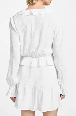 Guess Shaelo Long-sleeve Crop Top - White