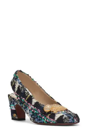Valentino Garavani Adamantine Slingback Pump Black Multi