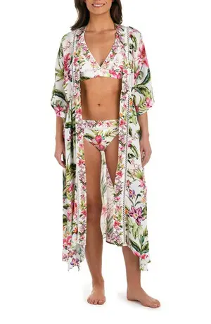 La Blanca Polynesian Tie Front Cover-up