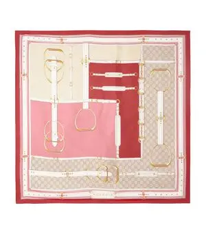 Gucci Printed Silk-twill Scarf - Pink