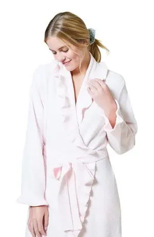SOFTIES Ruffle Chenille Robe - Light Pink