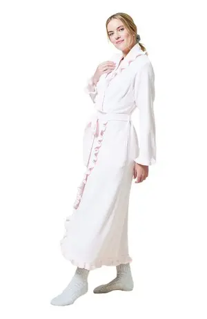 SOFTIES Ruffle Chenille Robe - Light Pink