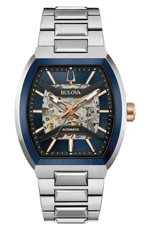 Bulova Maquina Silverton Skeleton Dial Automatic Bracelet Watch - Two-tone
