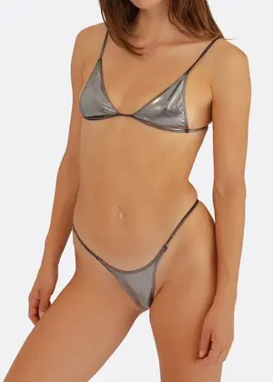 MINIMALE ANIMALE G Money Thong Bikini Bottom - Silver