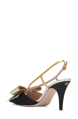 Valentino Garavani Bowow Pointed Toe Slingback Pumps