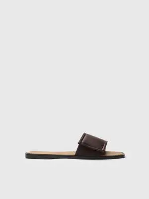 ATP ATELIER Tirano Nappa Flat Sandals - Walnut