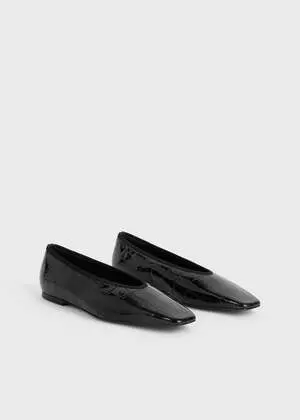 TOTEME Croco-embossed Ballerinas