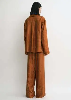 TOTEME Monogram Silk Pajama Top - Orange