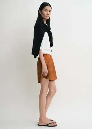 TOTEME Monogram Silk Shorts - Orange