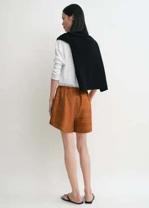 TOTEME Monogram Silk Shorts - Orange