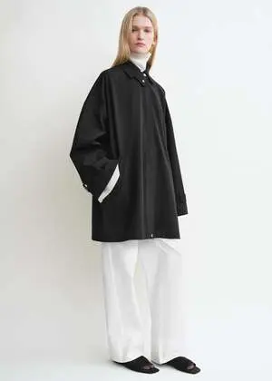 TOTEME Oversized A-line Trench Coat - Black