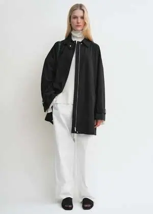TOTEME Oversized A-line Trench Coat - Black