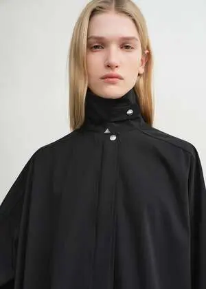 TOTEME Oversized A-line Trench Coat - Black