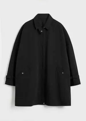 TOTEME Oversized A-line Trench Coat - Black