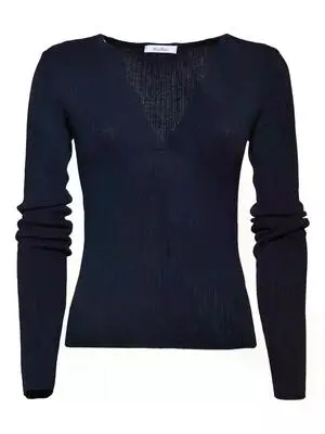 Max Mara Ribbed-knit Top - Blue