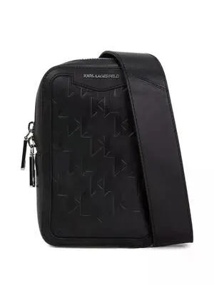 Karl Lagerfeld K/kloom Leather Sling Bag - Black
