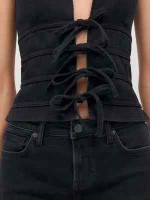REFORMATION Kyleigh Denim Halter Top