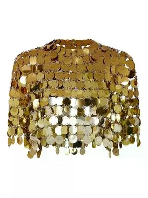 Rabanne Chainmail-embellished Cropped Top - Gold