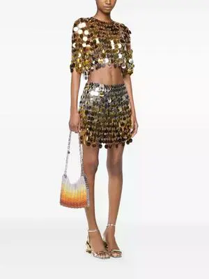 Rabanne Chainmail-embellished Cropped Top - Gold
