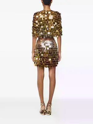 Rabanne Chainmail-embellished Cropped Top - Gold