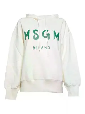 MSGM Logo-print Hoodie - White