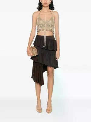Rabanne Open-knit Halterneck Top - Gold