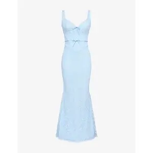 House OF CB Sarai Sleeveless Stretch-Lace Maxi Dress - Blue