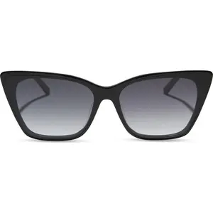 DIFF 61mm Cat Eye Sunglasses Black / Grey Gradient