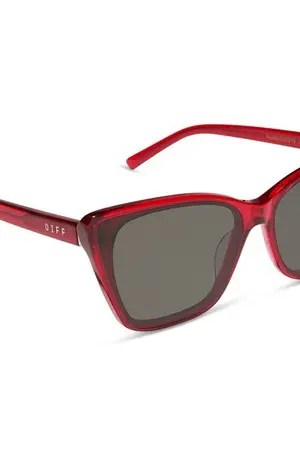 DIFF 61mm Cat Eye Sunglasses - Red Hot Summer / Grey