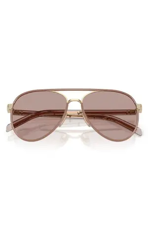 Prada 59mm Pilot Sunglasses - Pale Gold/ Light Purple Brown