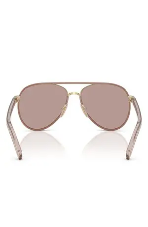 Prada 59mm Pilot Sunglasses - Pale Gold/ Light Purple Brown
