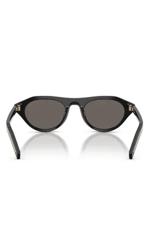 Prada 52mm Irregular Sunglasses - Black/ Dark Grey