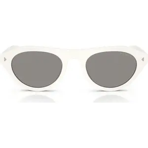 Prada 52mm Irregular Sunglasses - Talc/ Grey