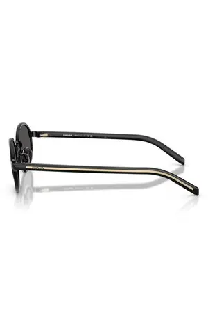 Prada 52mm Oval Sunglasses - Black/ Dark Grey