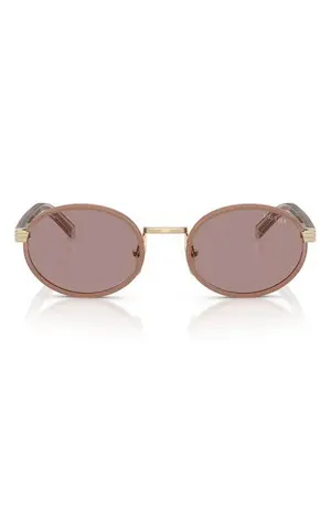Prada 52mm Oval Sunglasses - Pecan/ Light Purple Brown