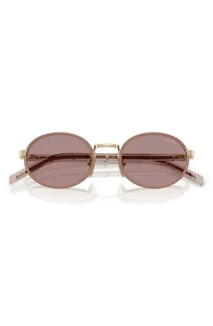 Prada 52mm Oval Sunglasses - Pecan/ Light Purple Brown