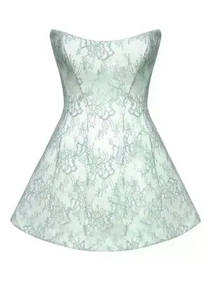 POST MERIDIEM Lace Strapless Mini Dress