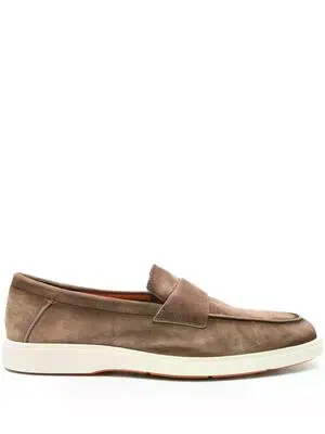 Santoni Suede Loafers - Brown