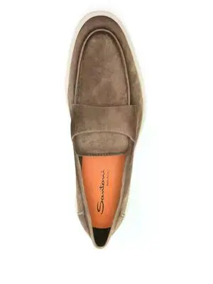 Santoni Suede Loafers - Brown