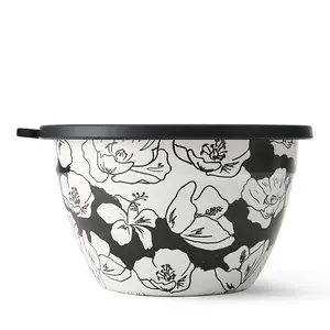 S'WELL Stainless Steel Salad Bowl Kit, 64 Oz - Charcoal Bloom