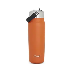 S'WELL Stainless Steel Explorer With Flip Straw Lid, 24 Oz - Carnelian