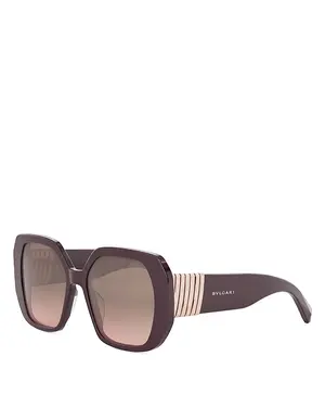 BVLGARI Geometric Sunglasses, 54mm - Violet/brown
