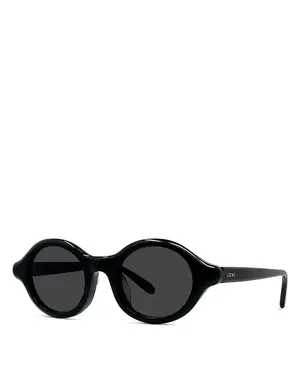 Loewe 48mm Slim Round Sunglasses - Black/smoke